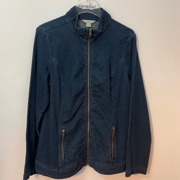Laura Ashley | Jackets & Coats | Laura Ashley Zip Front Denim Jacket ...